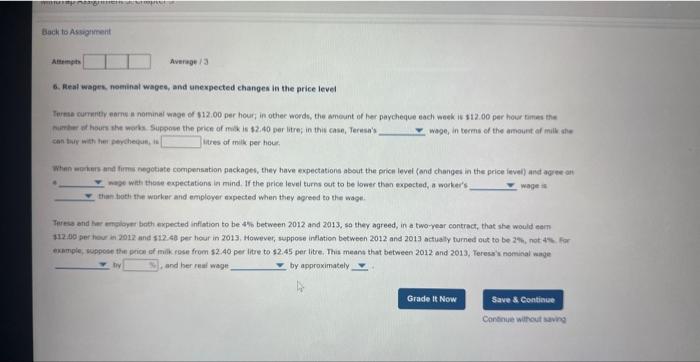 Solved 6. Real wopes, noeninal wages, and unexpected changes | Chegg.com