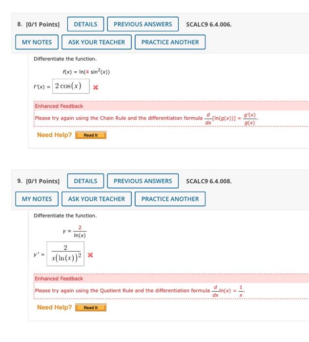 Solved Differentiate the function. f(x)=ln(4sin2(x)) f′(x)= | Chegg.com