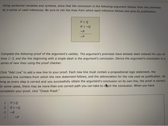 Solved Using sentential variables and symbols, show that the | Chegg.com