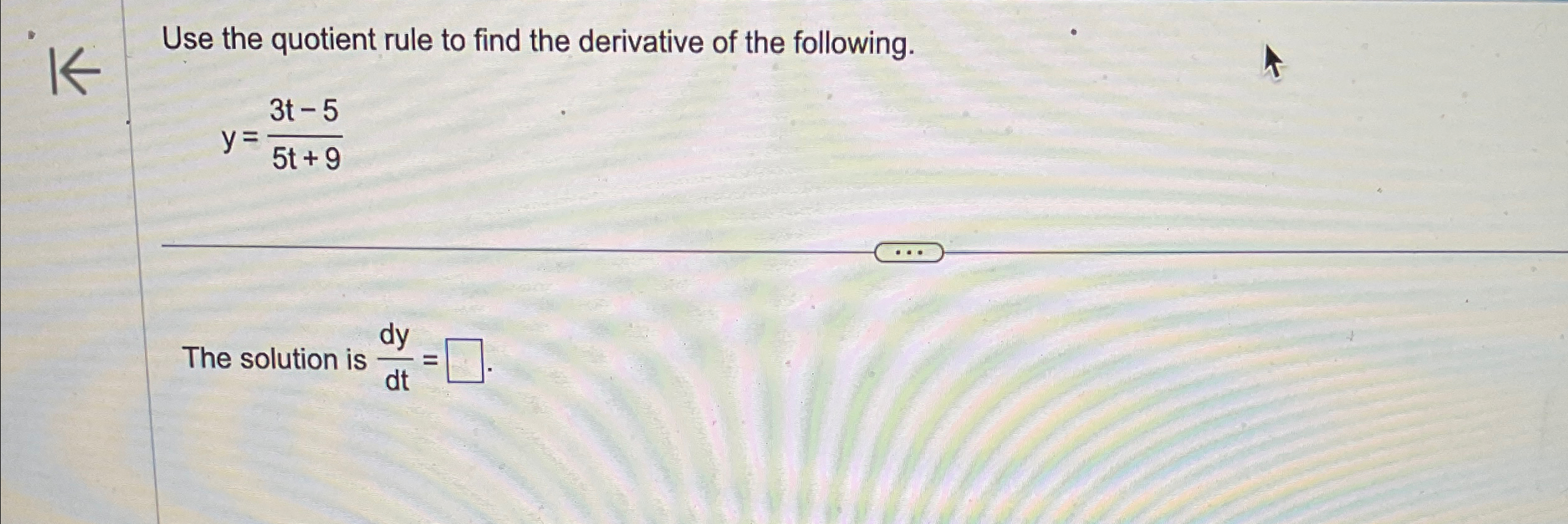 Solved Use the quotient rule to find the derivative of the | Chegg.com