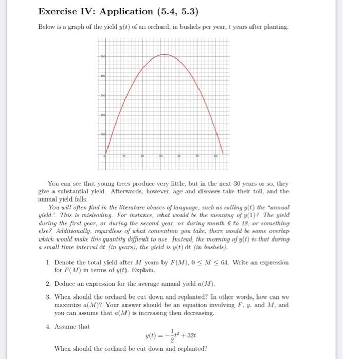 Solved Exercise IV: Application (5.4, 5.3) Below is a graph | Chegg.com