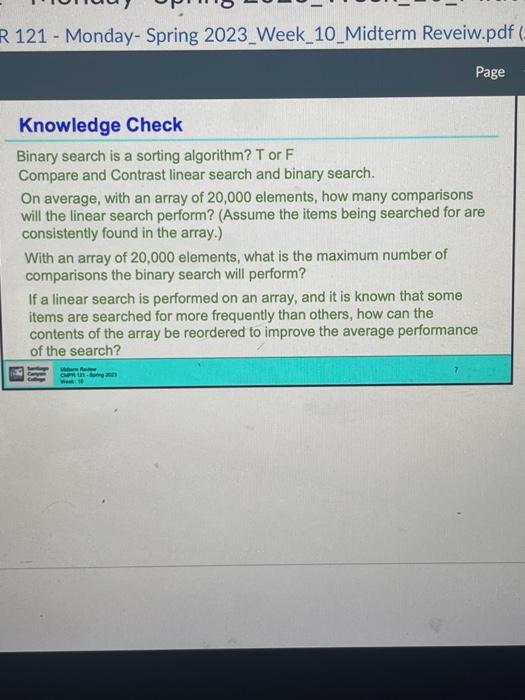 Solved 2121 - Monday-Spring 2023_Week_10_Midterm Reveiw.pdf | Chegg.com