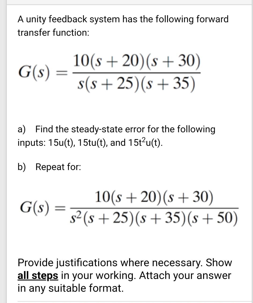 Solved A unity feedback system has the following forward | Chegg.com