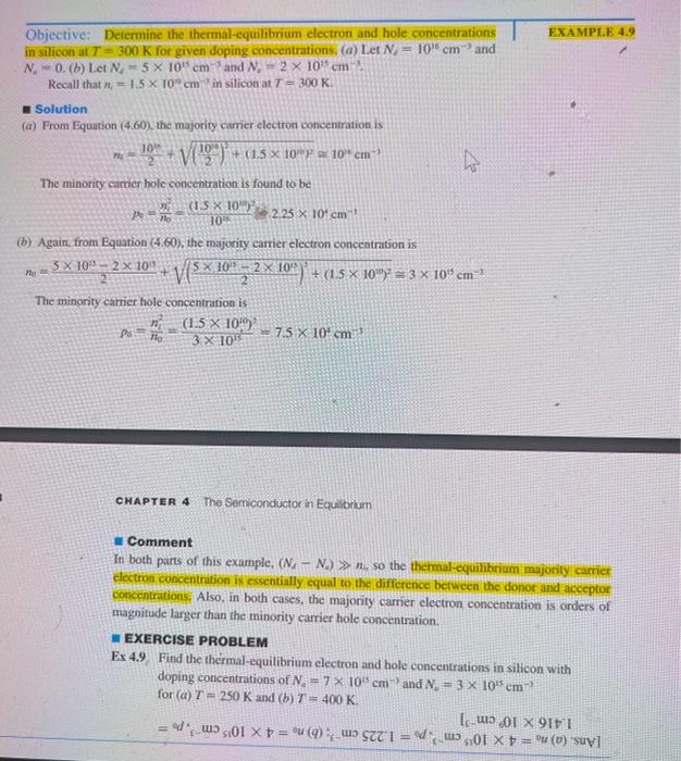 Solved Objective: Determine the thermal-equilibrium electron | Chegg.com