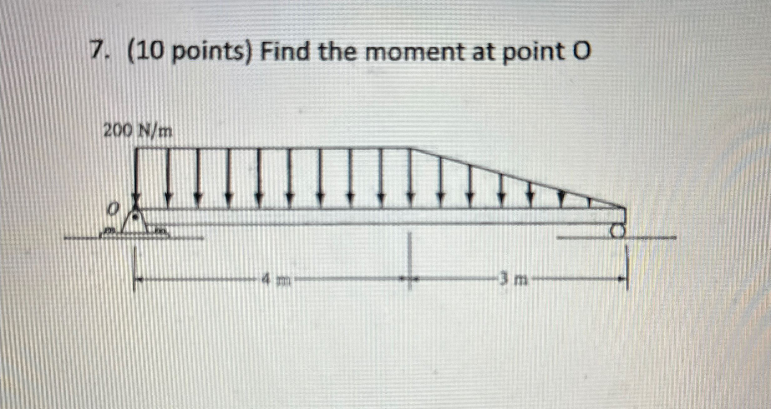 Solved (10 ﻿points) ﻿Find the moment at point O | Chegg.com