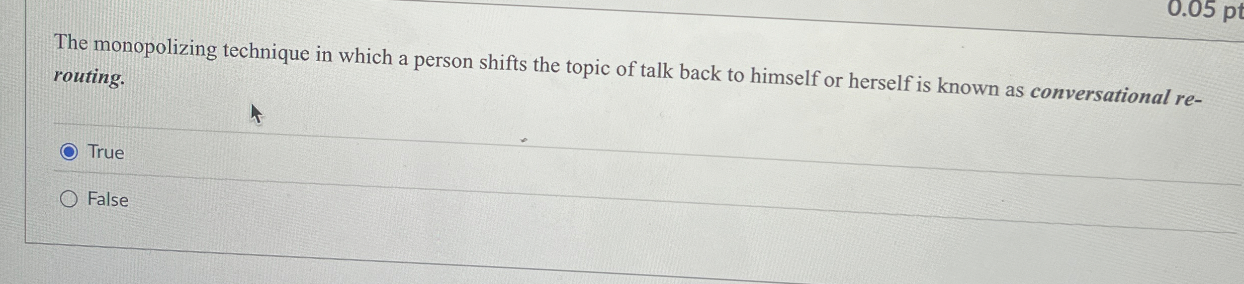 Solved The monopolizing technique in which a person shifts | Chegg.com