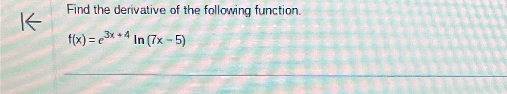 Solved Find the derivative of the following | Chegg.com