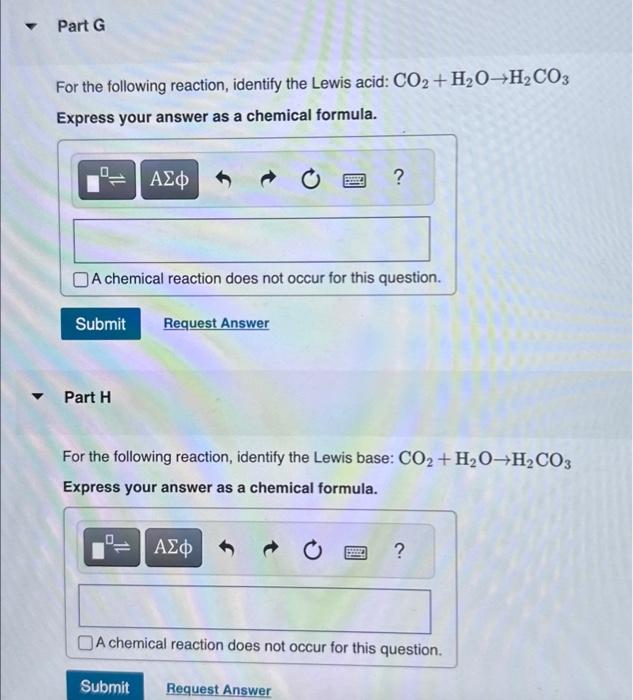Solved For the following reaction, identify the Lewis acid: | Chegg.com