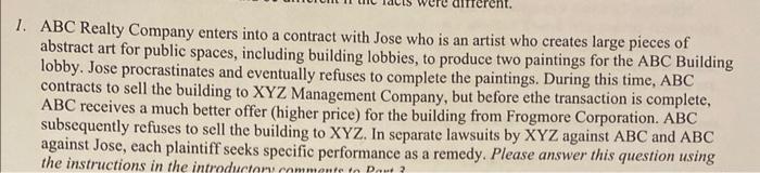 Solved 1. ABC Realty Company enters into a contract with | Chegg.com