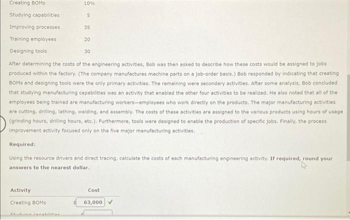 Solved Assigning Resource costs to Activities, Resource | Chegg.com