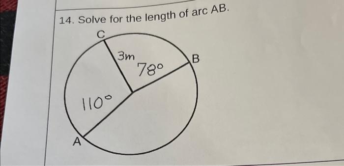 Solved 14. Solve for the length of arc AB. | Chegg.com