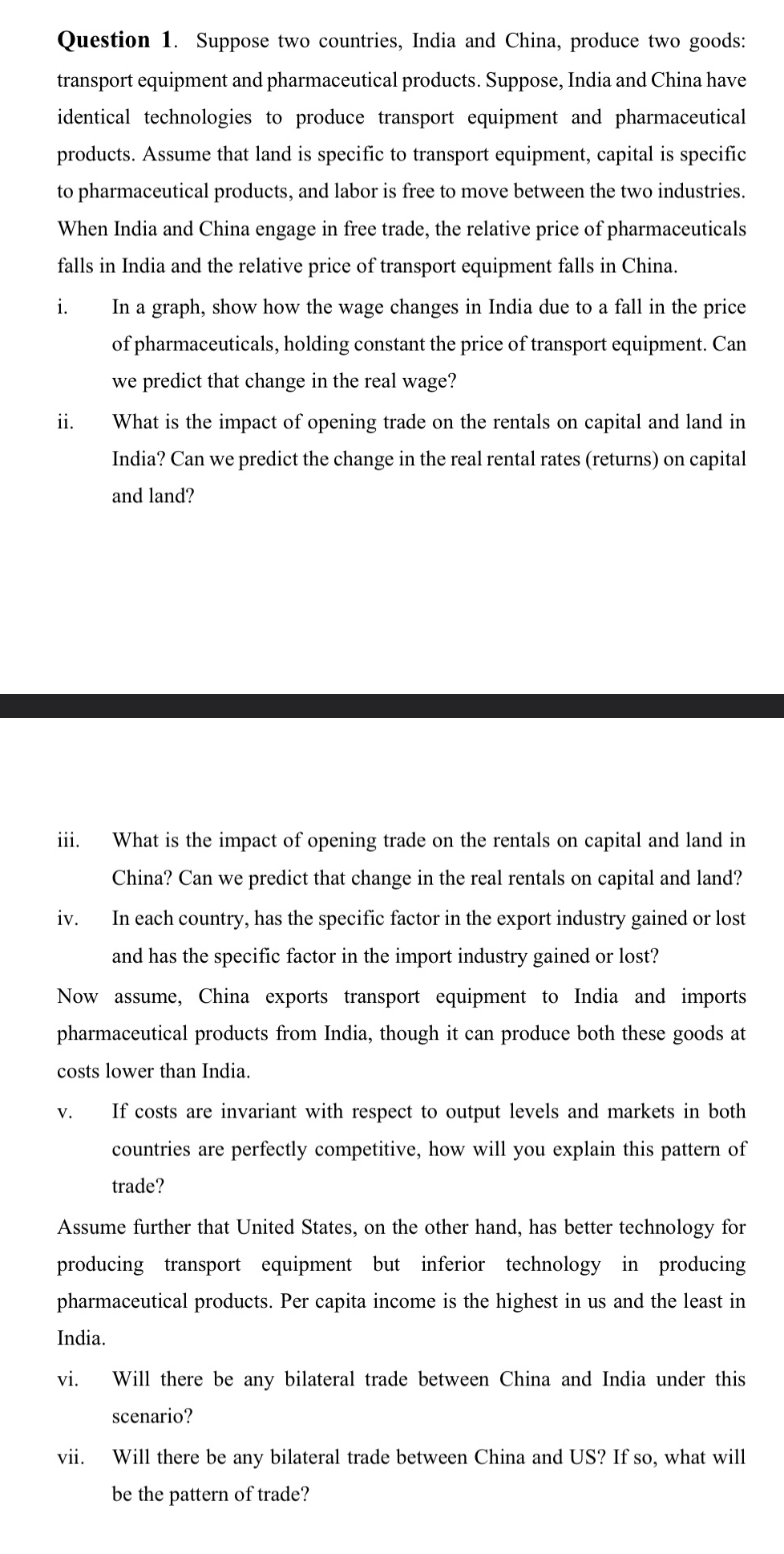 Solved Question 1. ﻿Suppose two countries, India and China, | Chegg.com