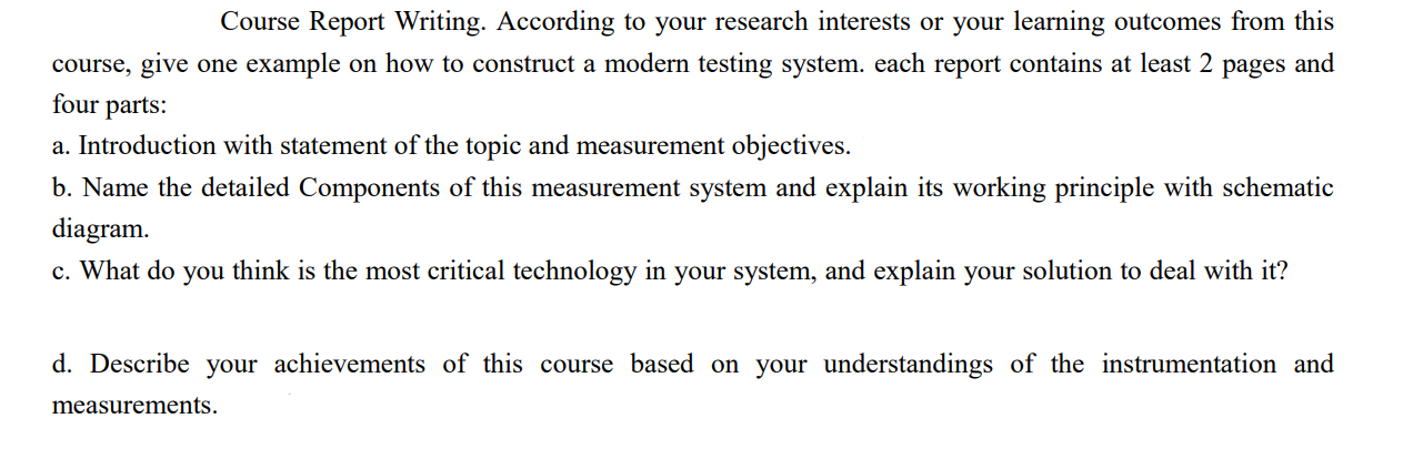 Solved Course Report Writing. According to your research | Chegg.com