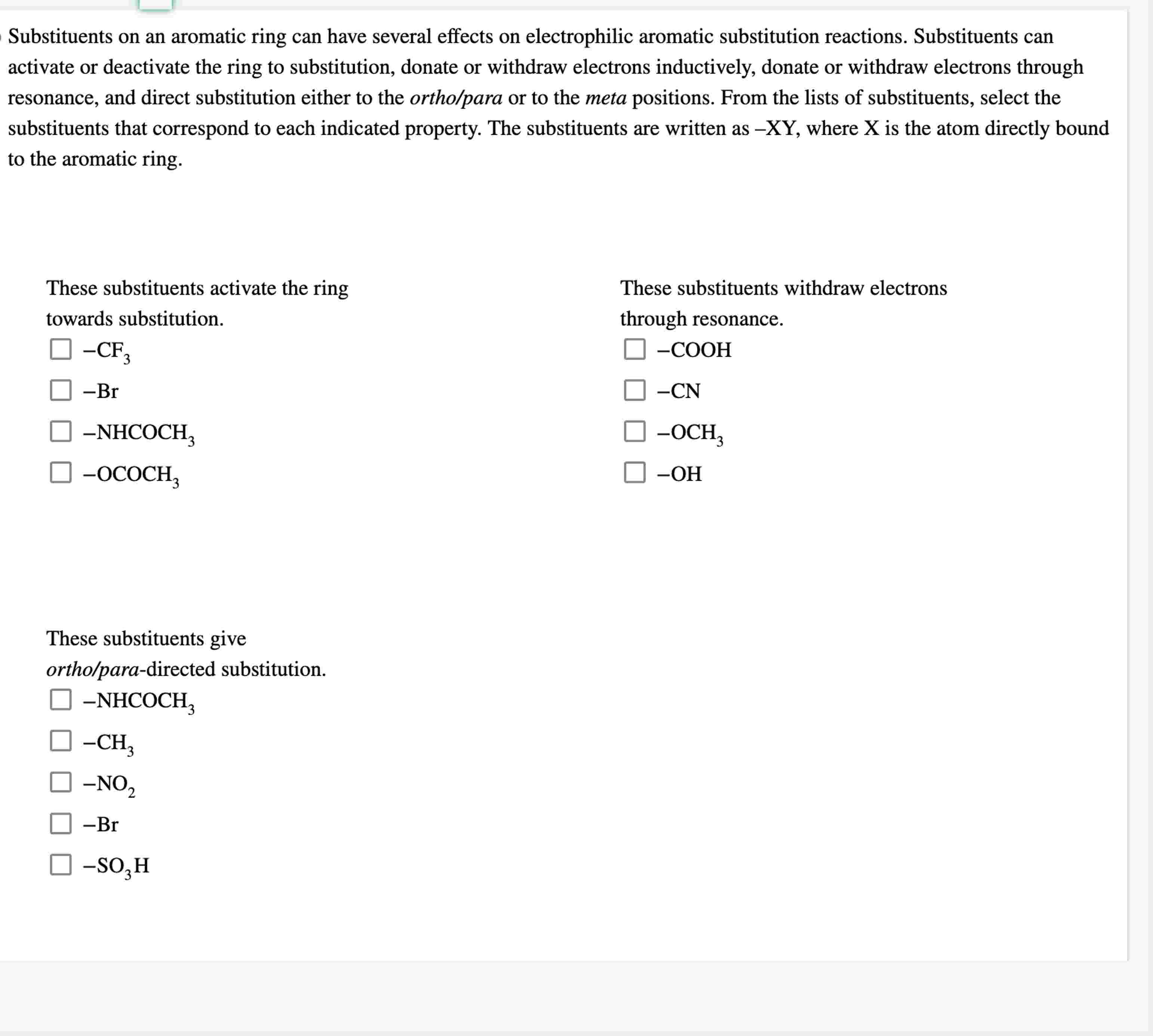 [solved] Substituents On An Aromatic Ring Can Have Several
