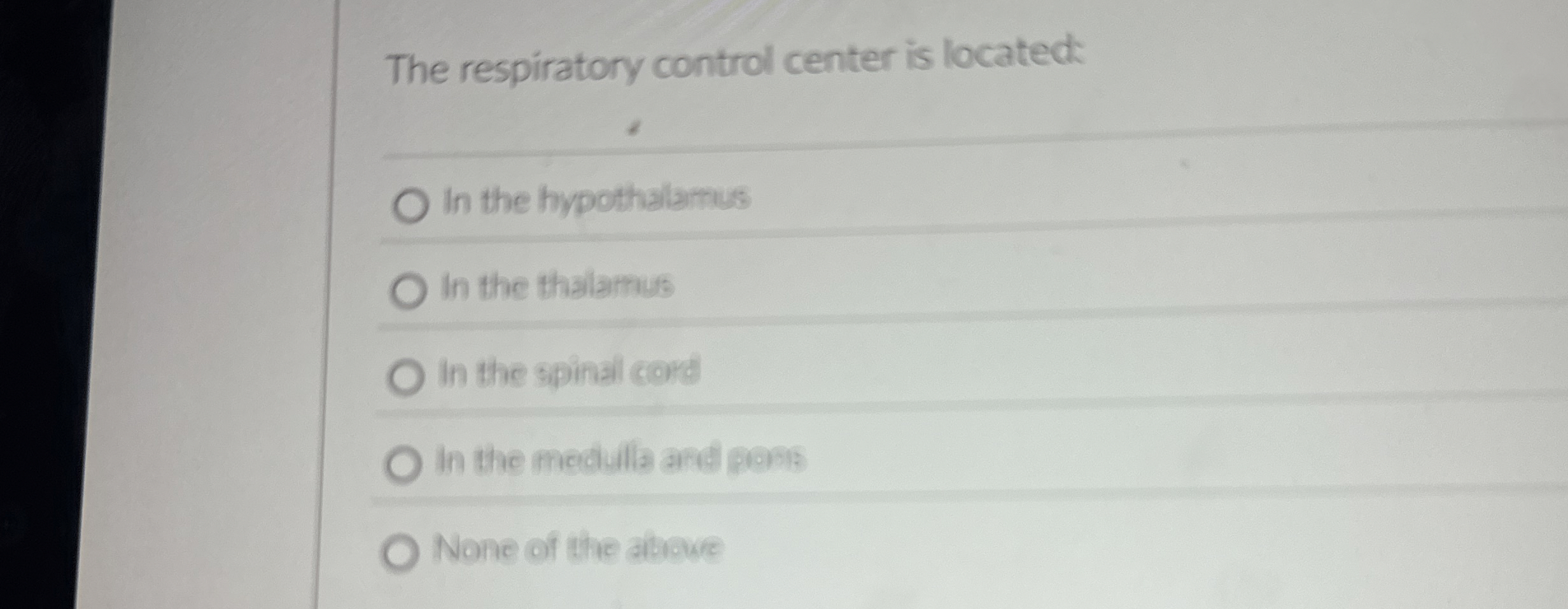 Solved The respiratory control center is located:In the | Chegg.com