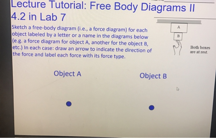 Solved Lecture Tutorial: Free Body Diagrams II 4.2 in Lab 7 | Chegg.com