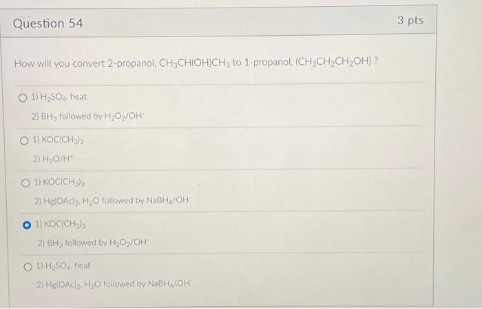 Solved How will you convert 2-propanol, CH3CH(OH)CH3 to | Chegg.com