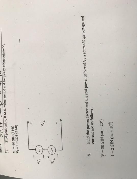Solved la. Find peak value, R.M.S. value, period and | Chegg.com