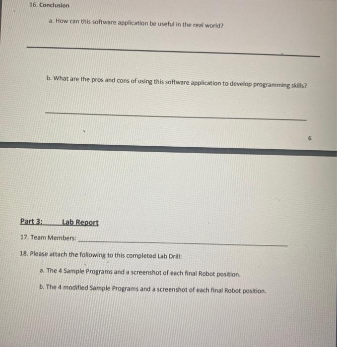 CSC126 Virtual Robot Lab Software: Robot Virtual | Chegg.com