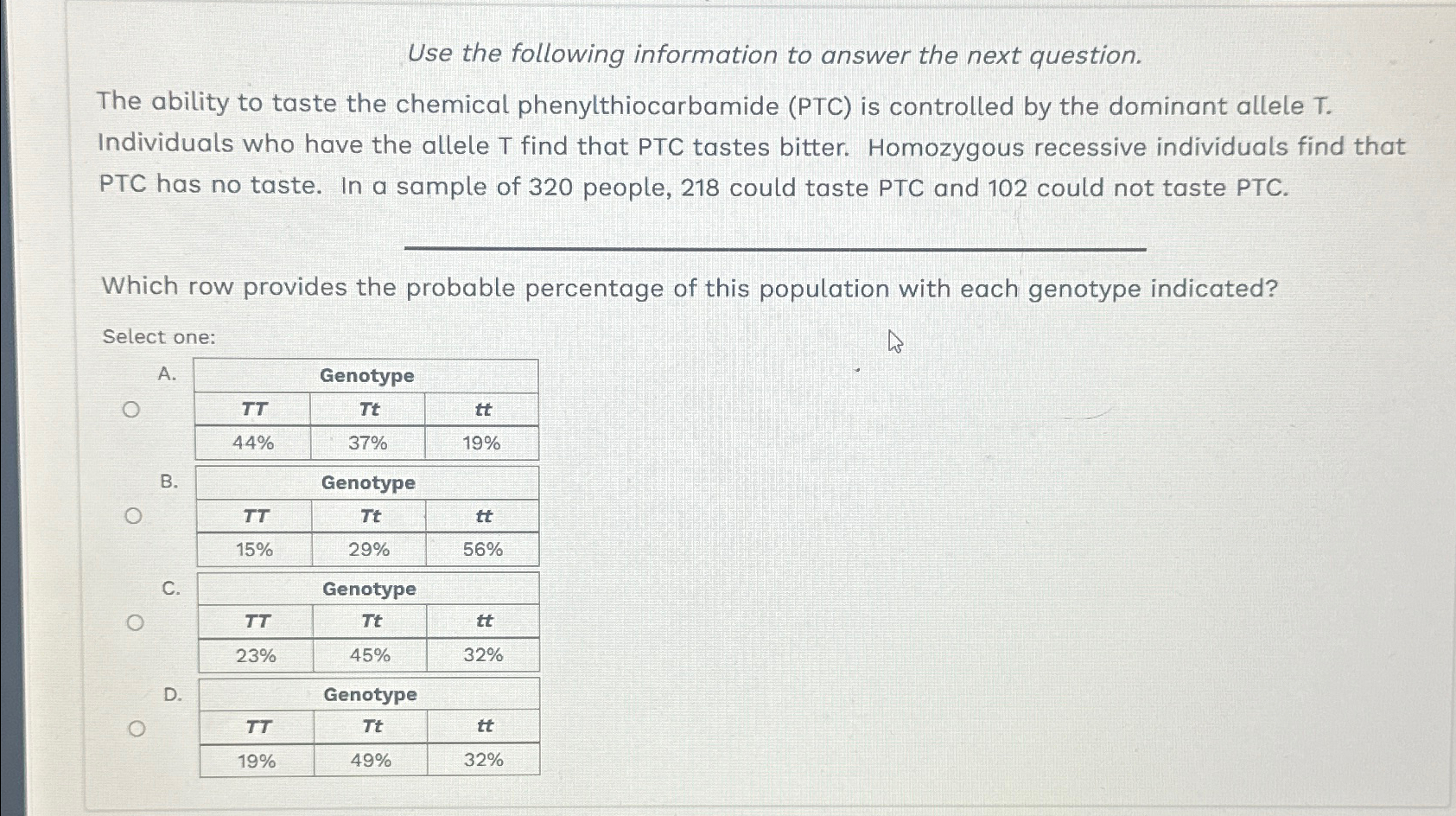 Solved Use the following information to answer the next | Chegg.com
