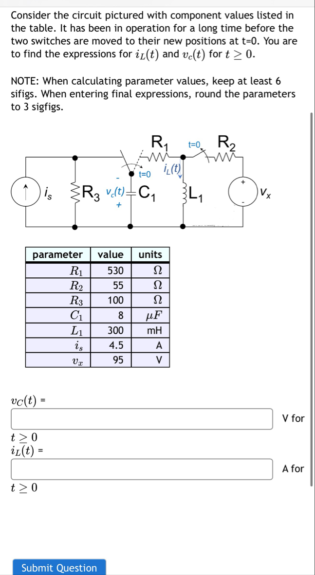Solved Consider the circuit pictured with component values | Chegg.com