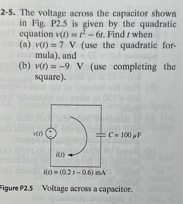 Solved 2-5. The voltage across the capacitor shown in Fig. | Chegg.com