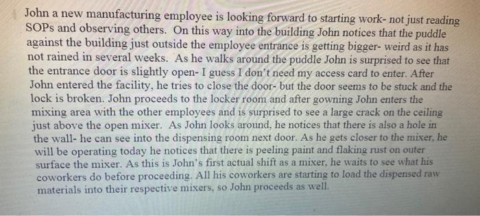 Solved list all the impacted GMP areas, label all gmp | Chegg.com