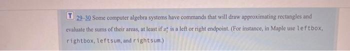 T 29 30 Some computer algebra systems have commands | Chegg.com