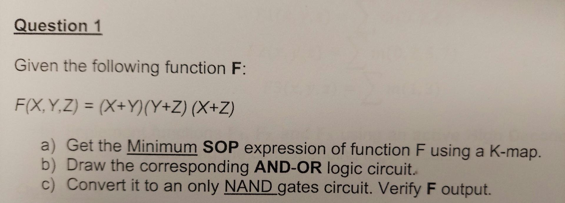 Solved Given the following function F : | Chegg.com