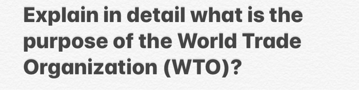 Solved Explain in detail what is the purpose of the World | Chegg.com