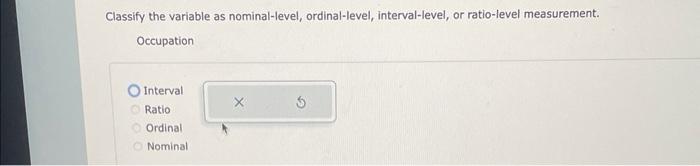 Solved Classify the variable as nominal-level, | Chegg.com