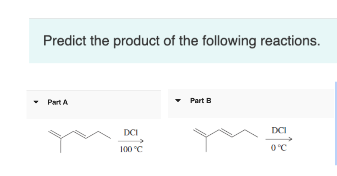 Solved Predict the product of the following reactions. | Chegg.com