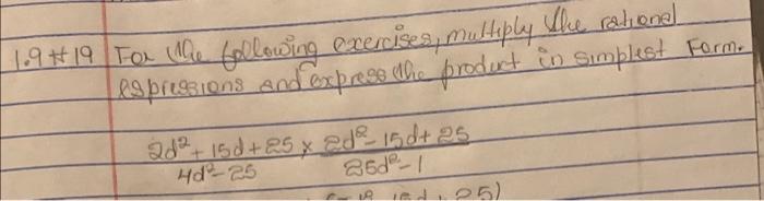 Solved 9+19 Tor (1he following exercises, multiply whe | Chegg.com