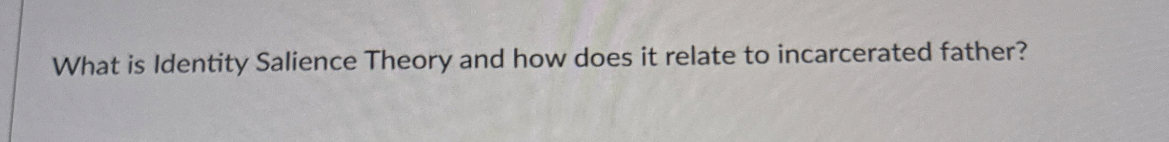 Solved What is Identity Salience Theory and how does it | Chegg.com