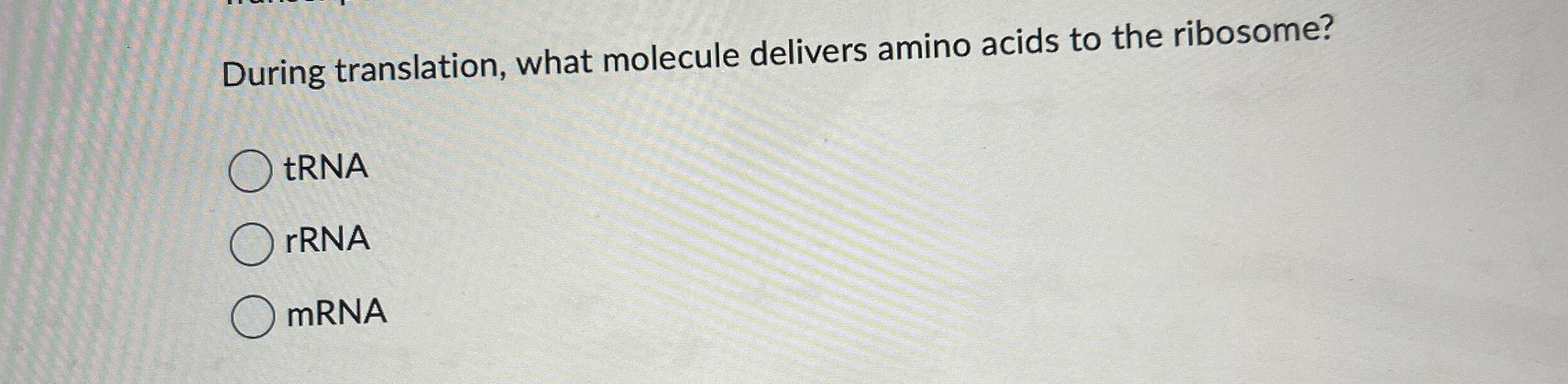 Solved During translation, what molecule delivers amino | Chegg.com