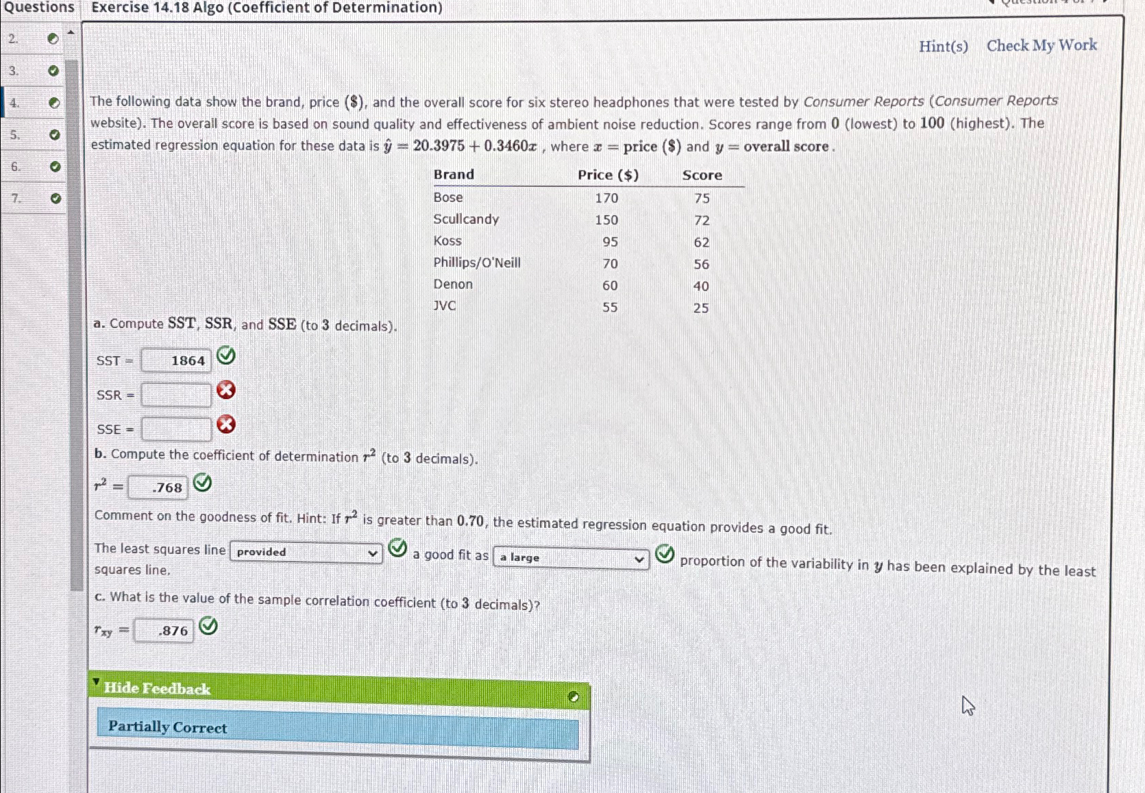 Solved QuestionsExercise 14.18 ﻿Algo (Coefficient of | Chegg.com