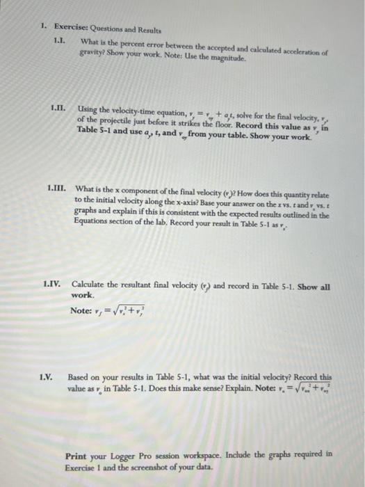 Solved 1. Exercise: Questions and Results 1.I. What is the | Chegg.com