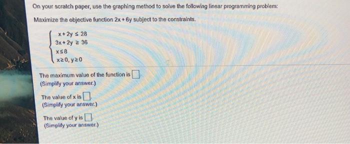 Solved On your scratch paper, use the graphing method to | Chegg.com