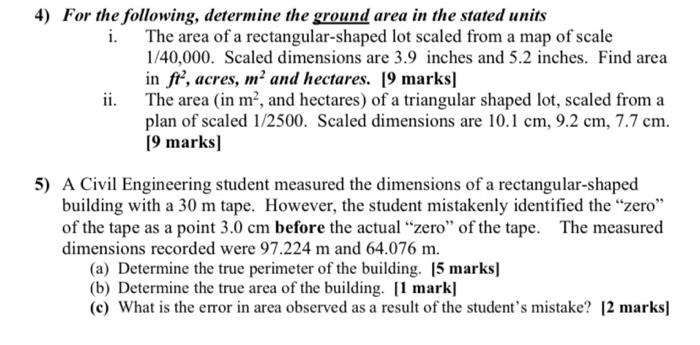 Solved 4) For the following, determine the ground area in | Chegg.com