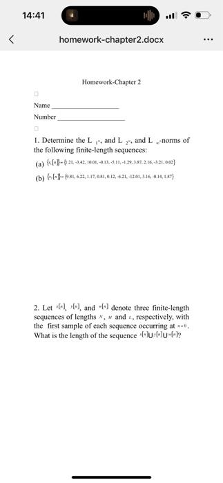 14:41 Name Number || .. homework-chapter2.docx | Chegg.com