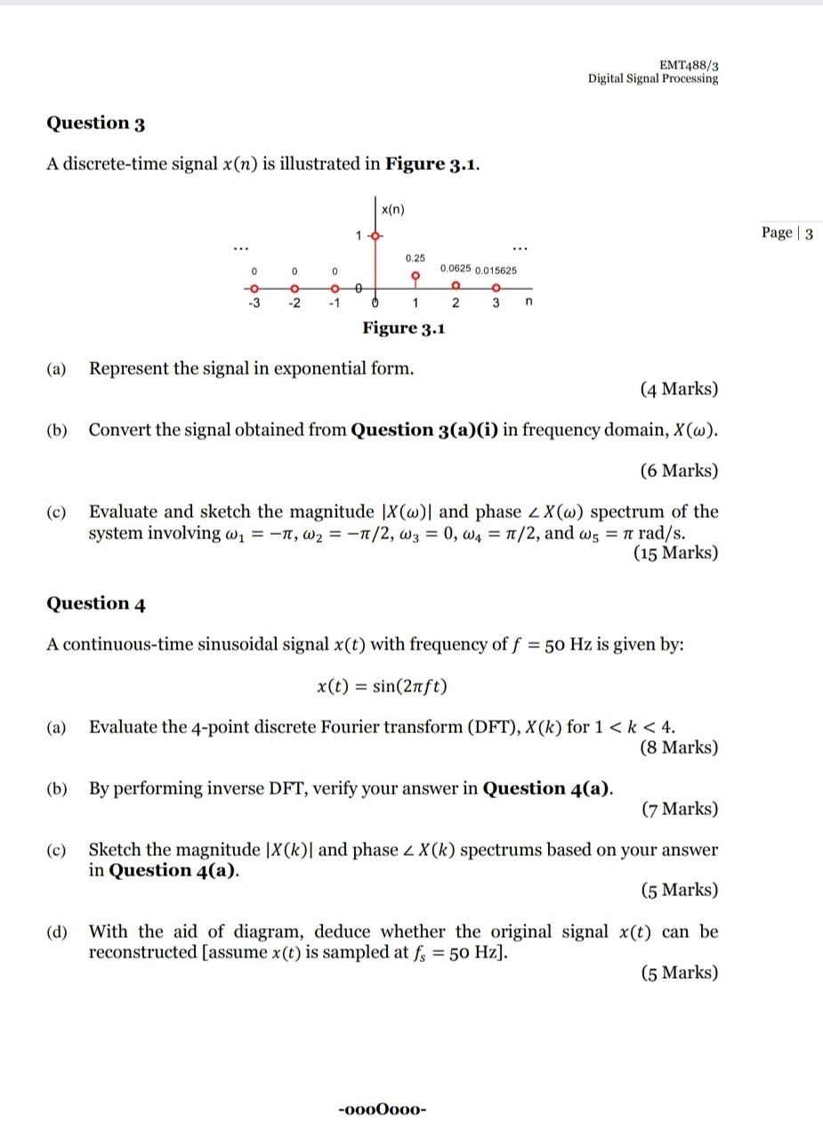 Solved EMT488/3 Digital Signal Processing Question 3 A | Chegg.com
