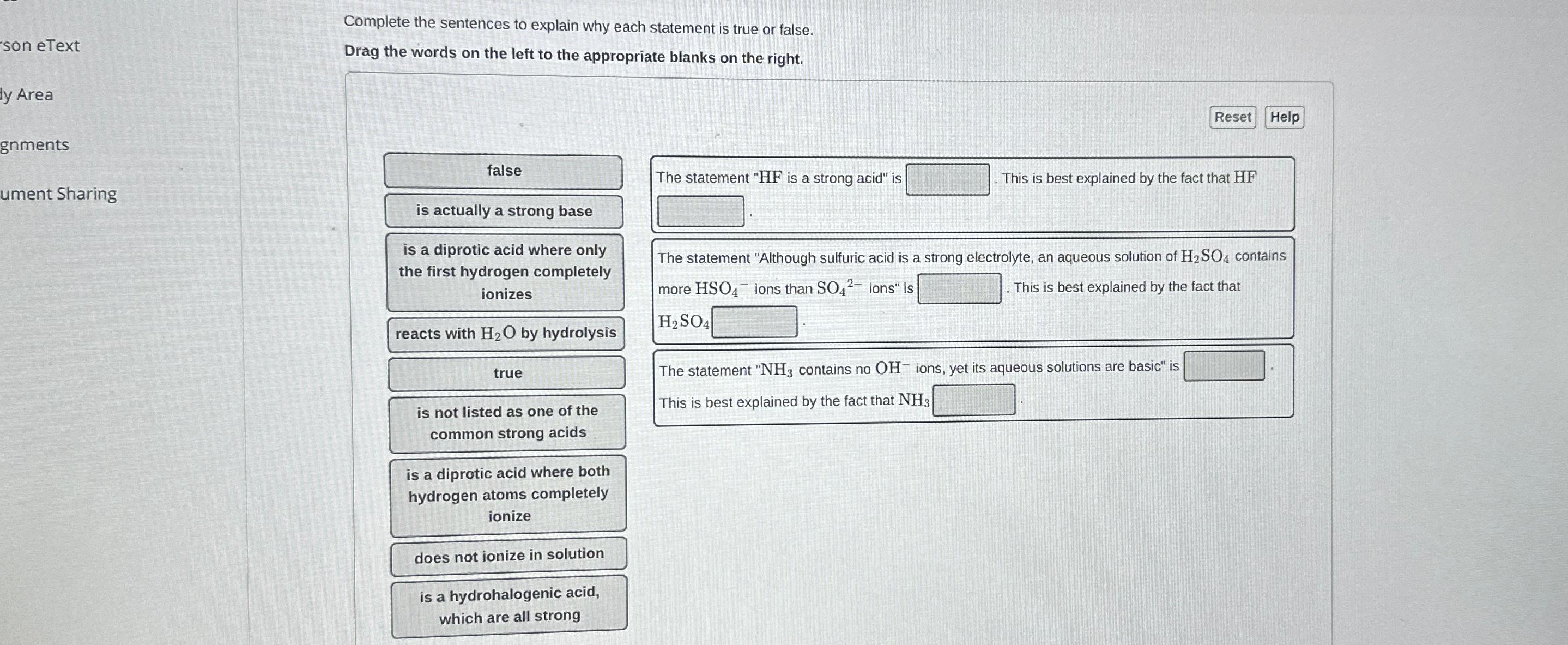 Solved Complete the sentences to explain why each statement | Chegg.com