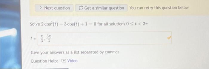 Solved > Next question t = Get a similar question You can | Chegg.com