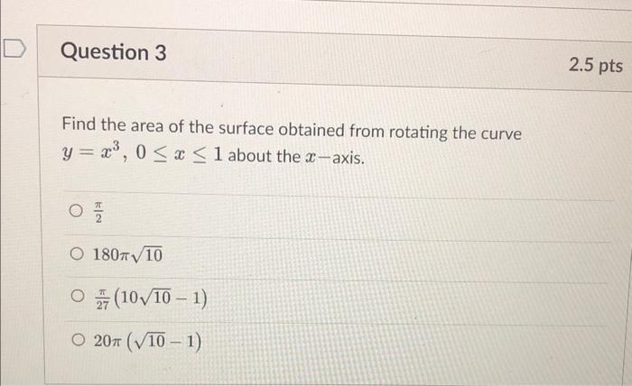 Solved Find the area of the surface obtained from rotating | Chegg.com