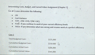 Solved Determining Costs, Budget, and Earned Value | Chegg.com