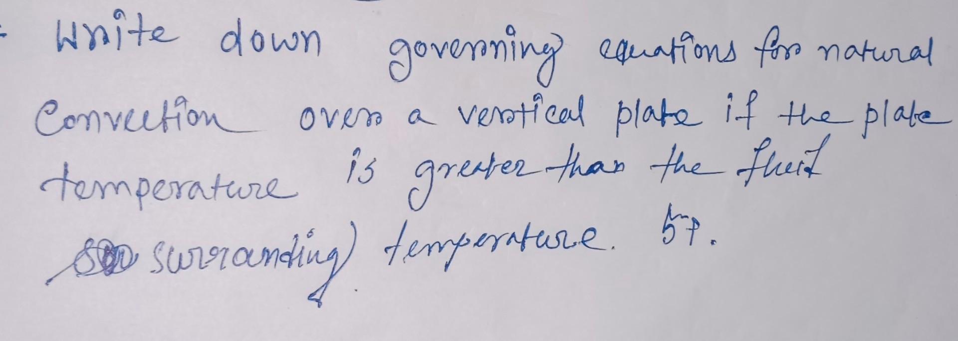 Solved Write down governing equations for natural Convection | Chegg.com