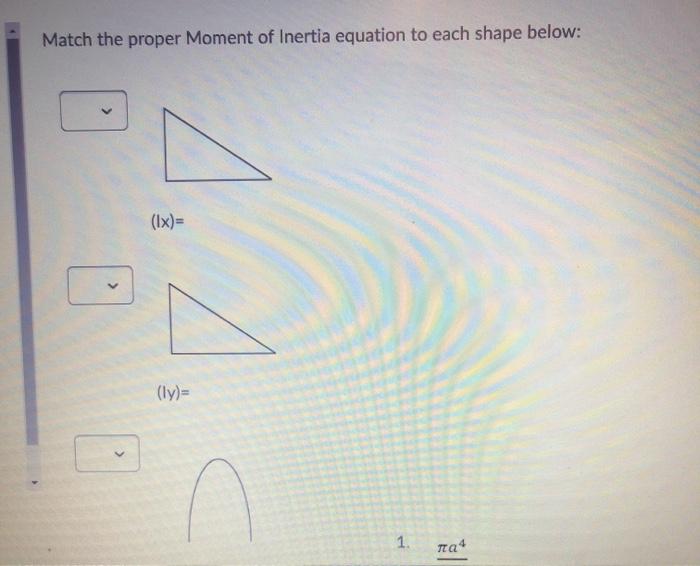 Solved Match the proper Moment of Inertia equation to each | Chegg.com