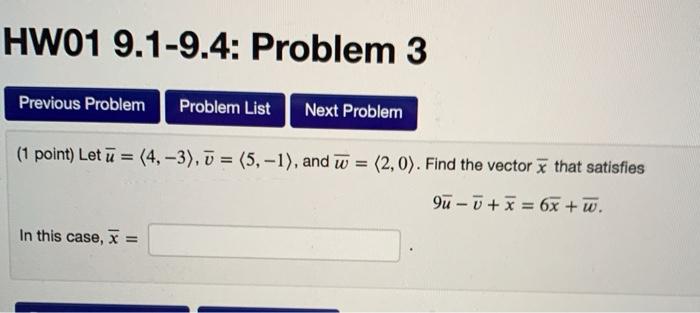 Solved HW01 9.1-9.4: Problem 3 Previous Problem Problem List | Chegg.com