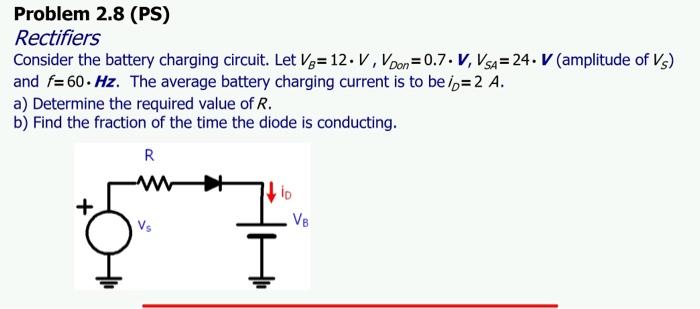 Solved Rectifiers Consider the battery charging circuit. Let | Chegg.com