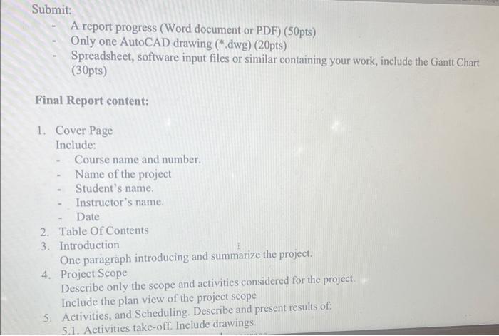 Submit: - A report progress (Word document or PDF) | Chegg.com